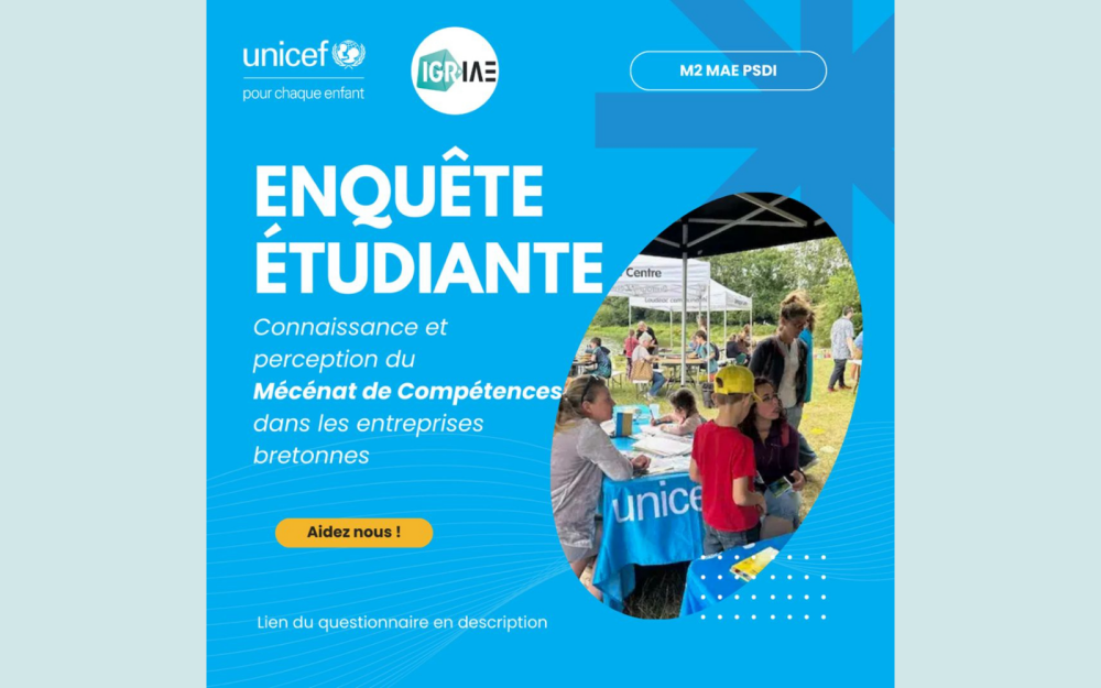 Enquête sur le mécénat de compétences / UNICEF Bretagne